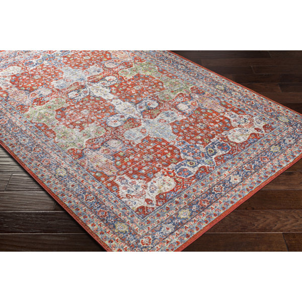 Joss & Main Emmie Oriental Red/Navy Area Rug & Reviews | Wayfair